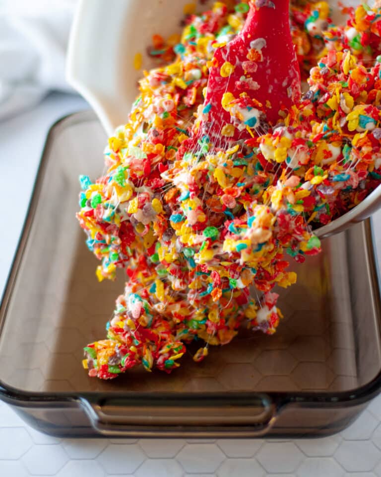 Marshmallow Fruity Pebbles Treats