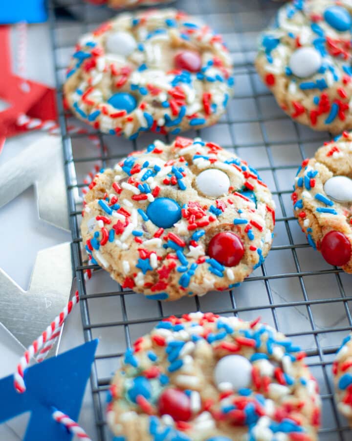 Red, White, & Blue "Fireworks" 4th of July Cookies