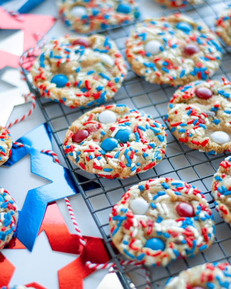 Red, White, & Blue "Fireworks" 4th of July Cookies