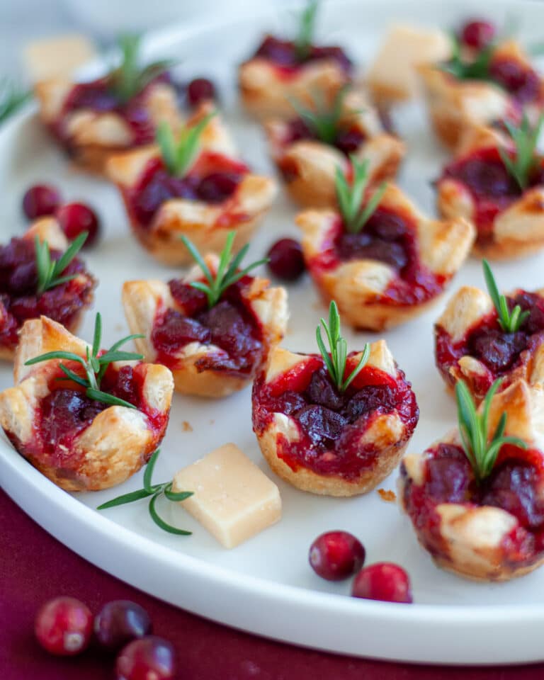 Cranberry and Cheese Puff Pastry Bites - Our Love Language is Food