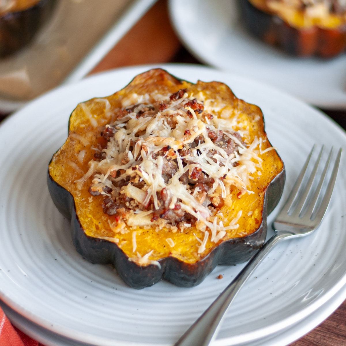 Stuffed Acorn Squash with Sausage and Apples - Our Love Language is Food